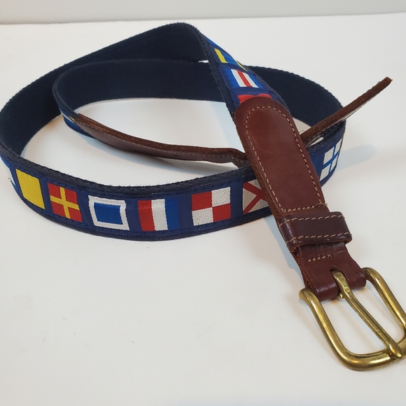 Preston | Accessories | Vtg 8s Preston Nautical Flag Sailing Belt Size ...